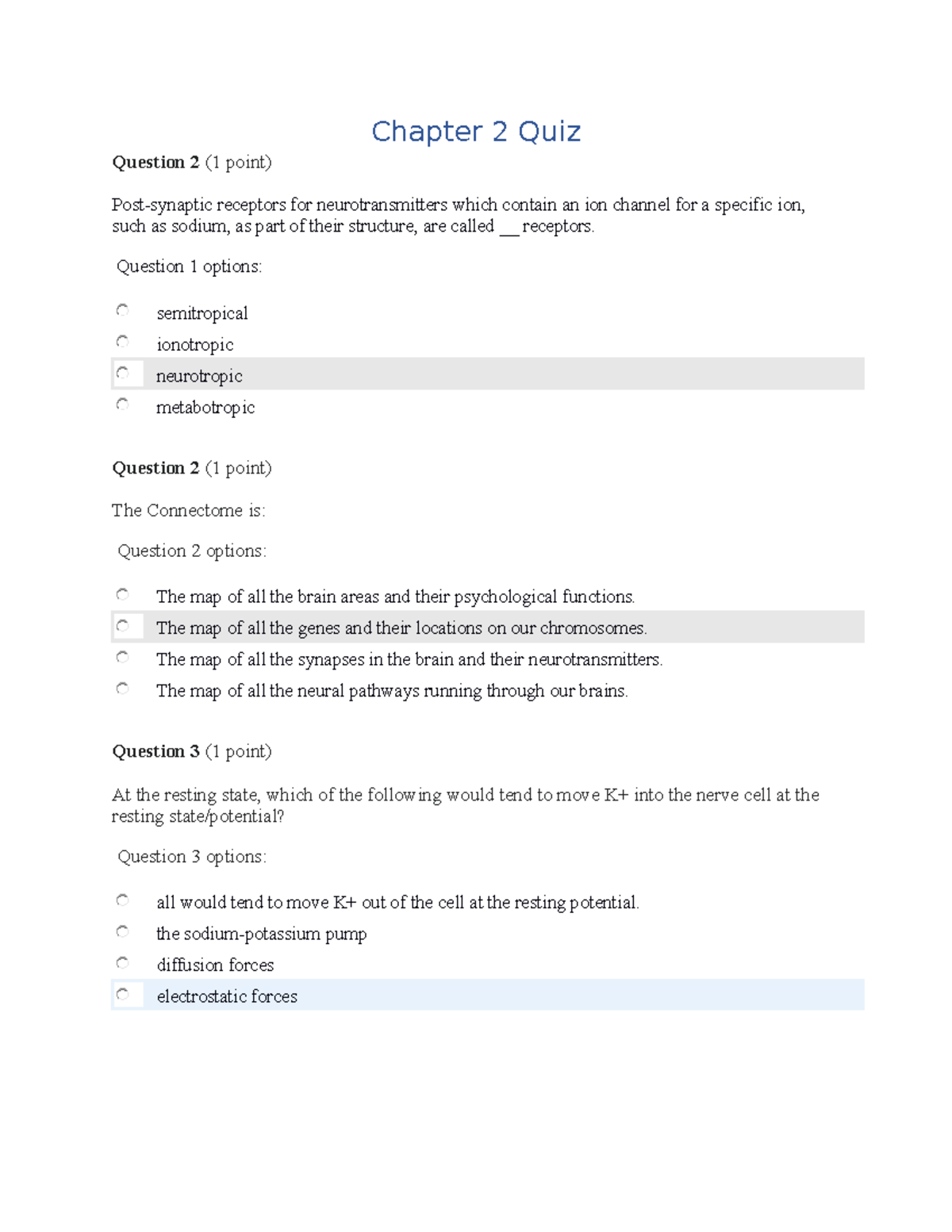Chapter 2 Quiz - sTUDY NOTES FOR QUIZ - Chapter 2 Quiz Question 2 (1 ...