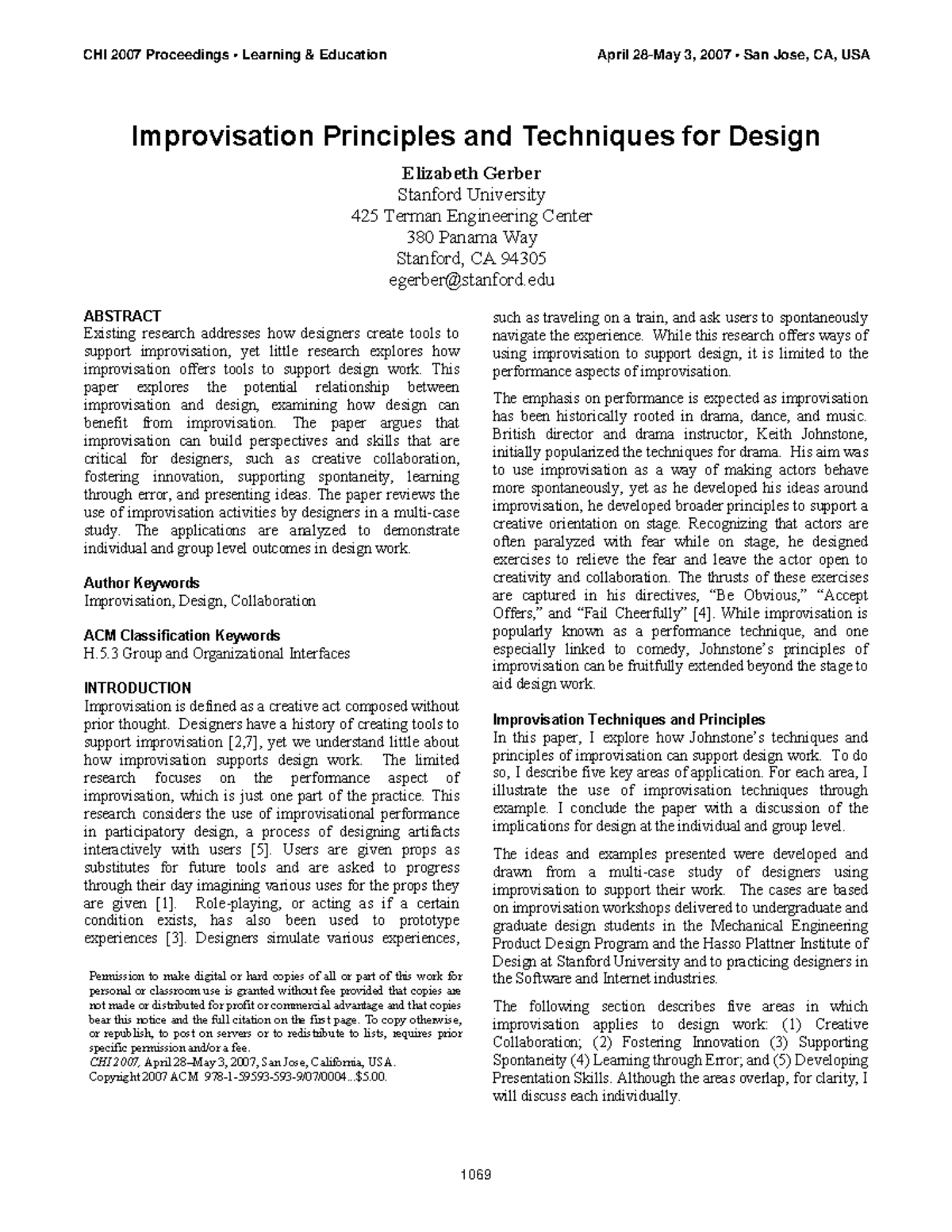Gerber Improv Design - Improvisation Principles and Techniques for ...