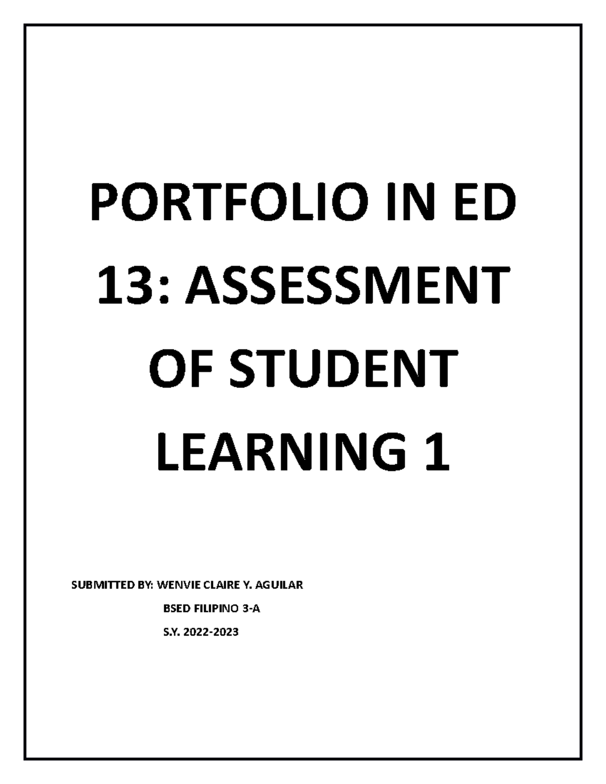 Acknowledgement - Acknowledgment of a Portfolio - PORTFOLIO IN ED 13 ...