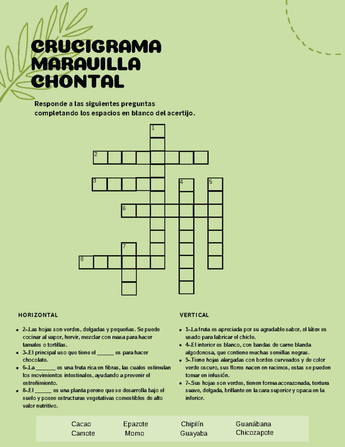 Sopa de letras sobre plantas - ####### 1 ####### 2 ####### 3 4 ...