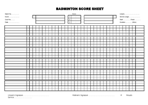Badminton Score Sheet - BADMINTON SCORE SHEET Match No ...