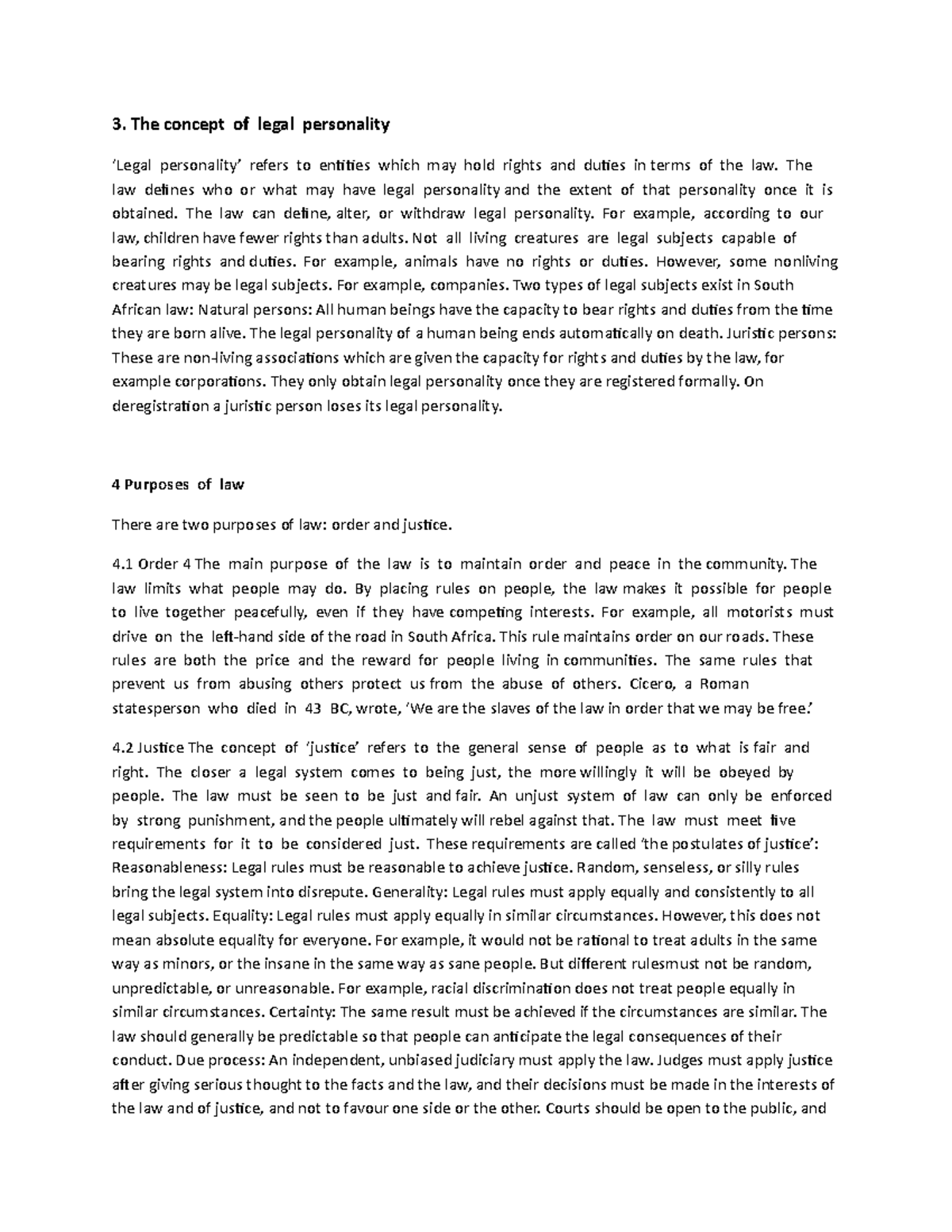 3 The Concept Of Legal Personality And Purposes Of Law 3 The