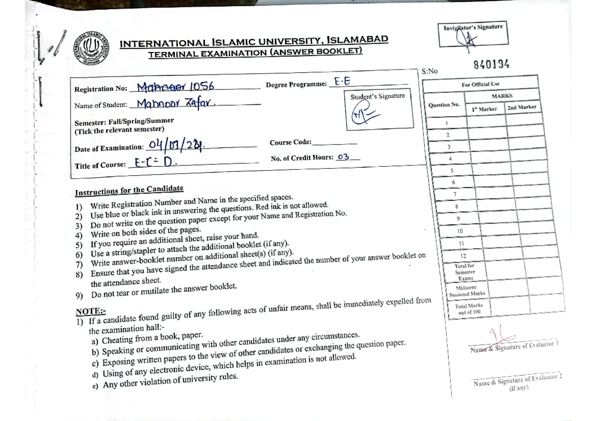 ECD-1 final mahnoor zafar - Electronic circuit analysics - Studocu