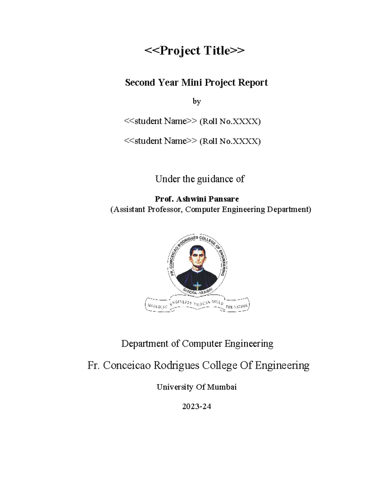 Sample SE Computer SEM 4 MINI Project Template 23-24 - Second Year - Studocu