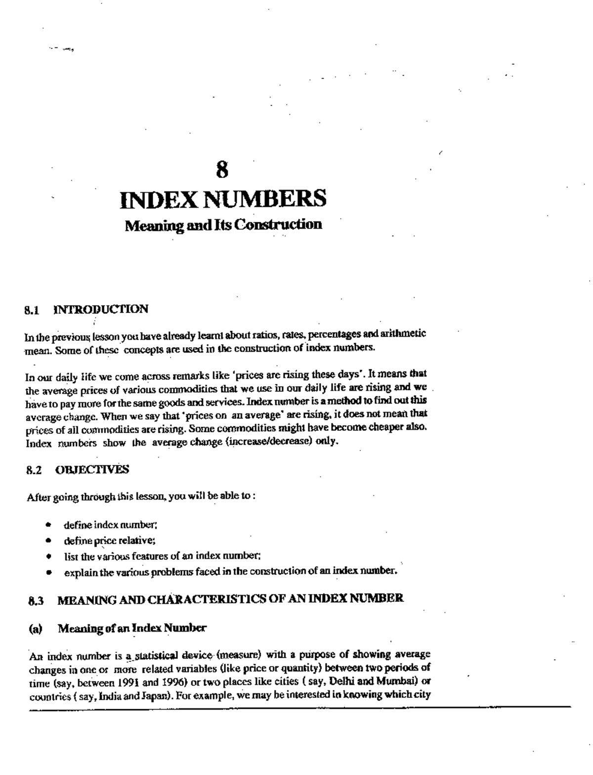 L-8 Index Numbers ( Meanings AND ITS Construction ) - Statistics ...