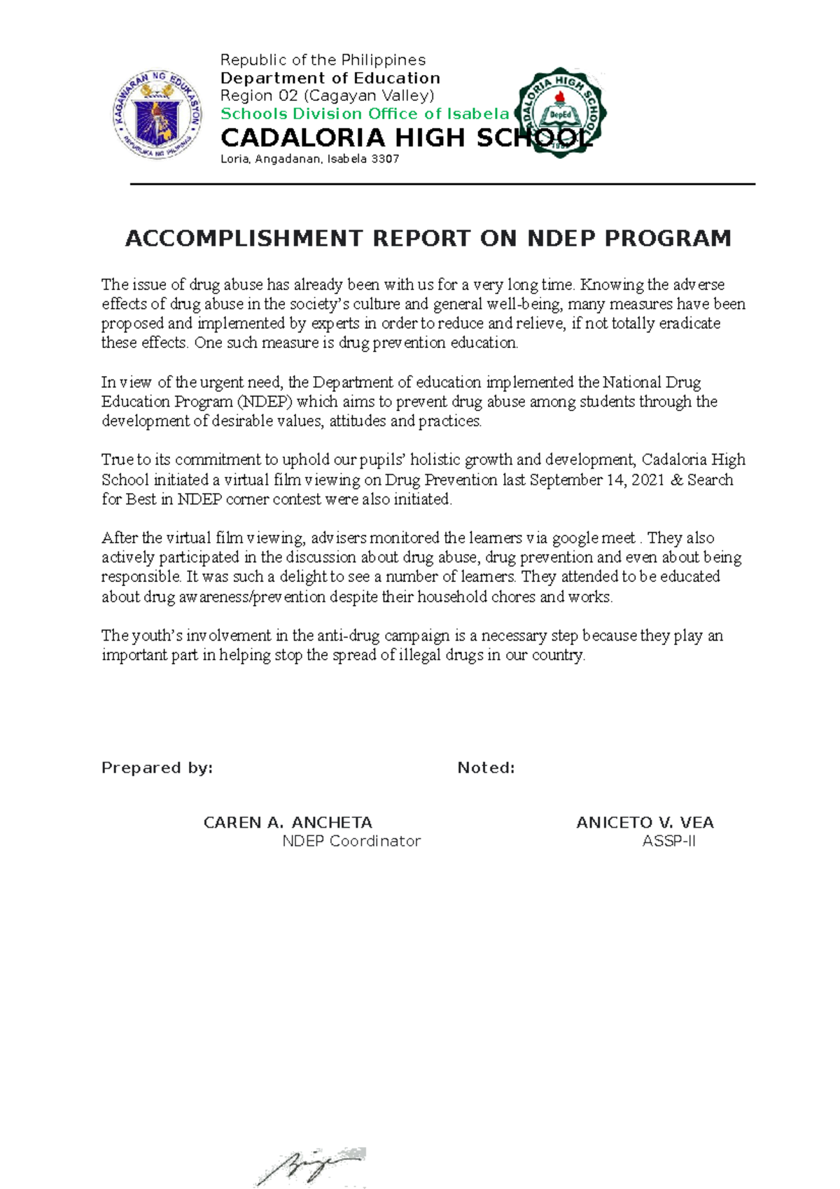 Ndep - None - Republic of the Philippines Department of Education ...