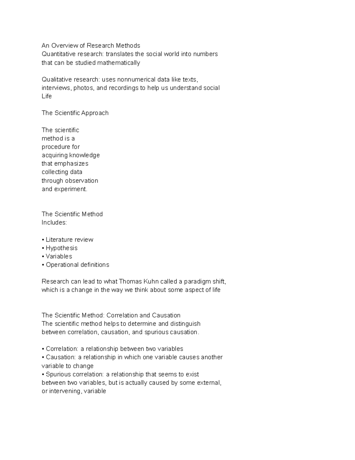 Chapter 2 Studying Social Life Sociological Research Methods (The Real ...