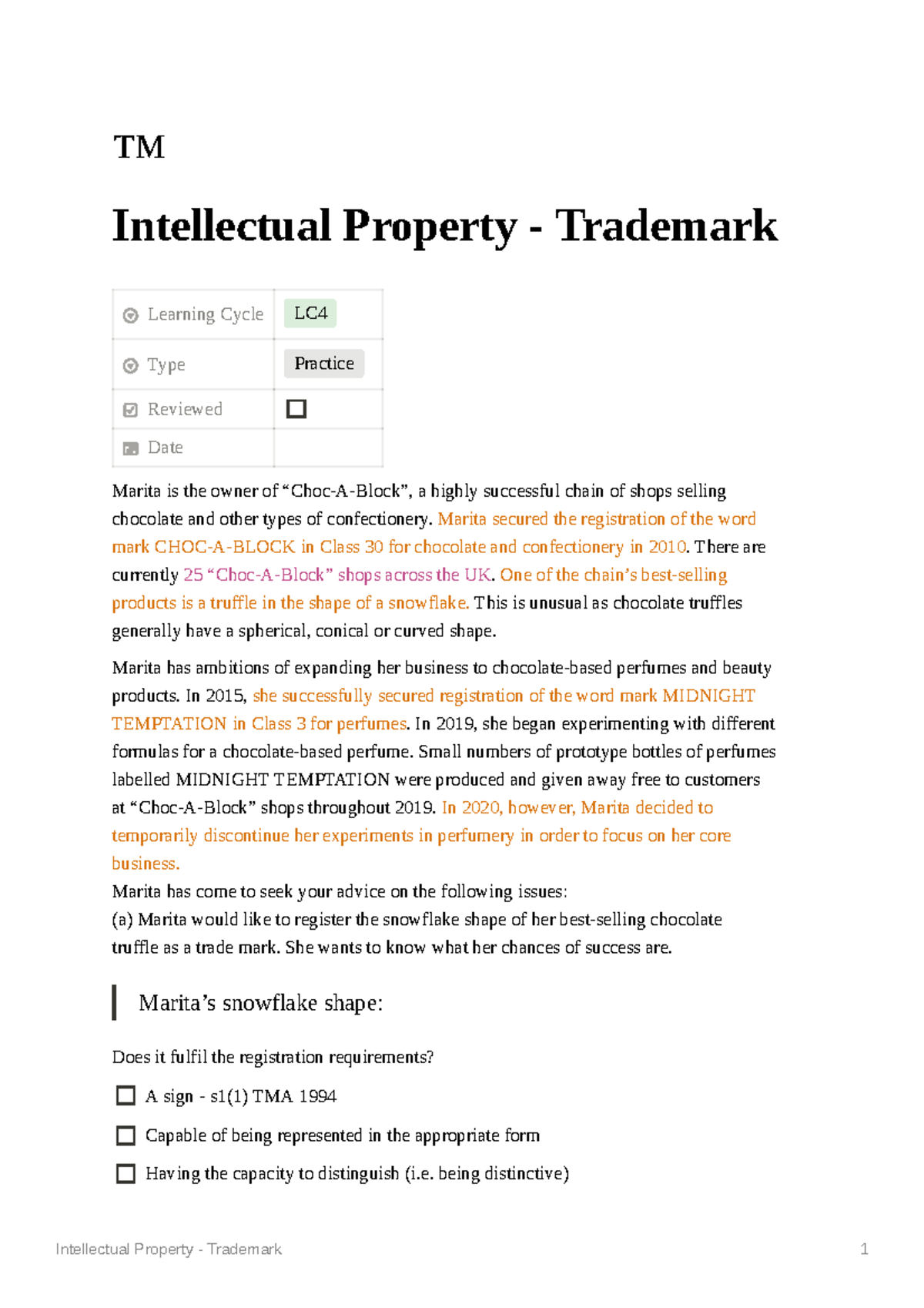 Trademark LC4 - ™ Intellectual Property - Trademark Learning Cycle LC ...