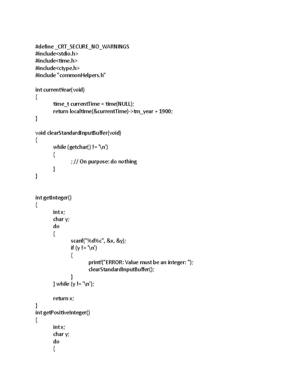 Assignment 2 Milestone 4 CommonHelpers.c - #define _CRT_SECURE_NO_WARNINGS #include #include ...