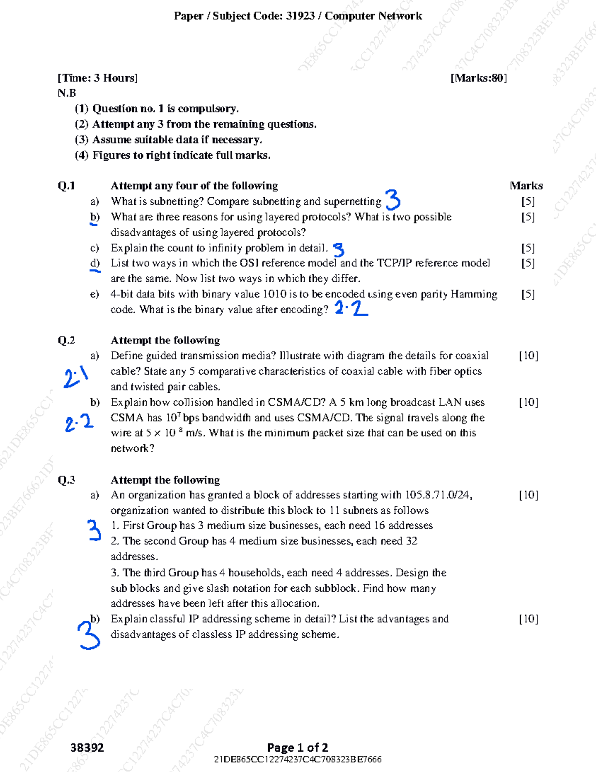 CN (AI/ML/DS)PYQ 2023 - - Studocu