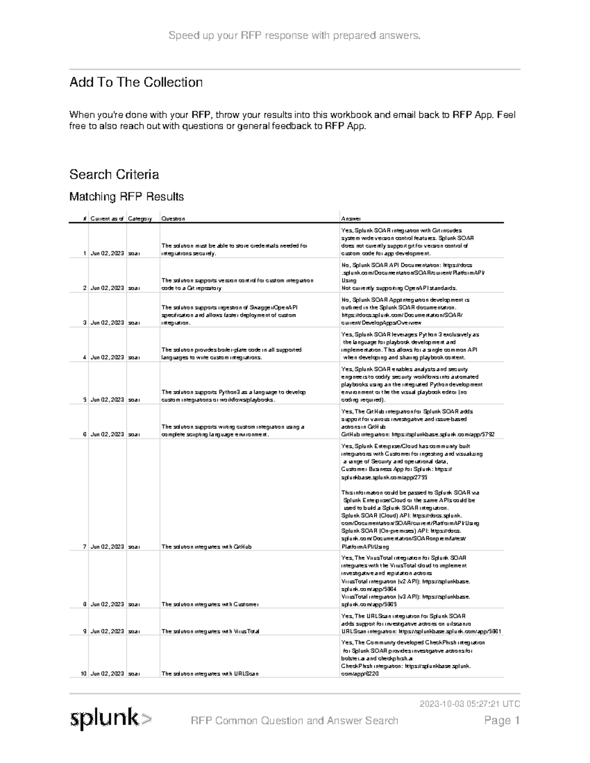 Rfp common question and response SOAR - 2023-10-03 05:27:21 UTC Add To ...