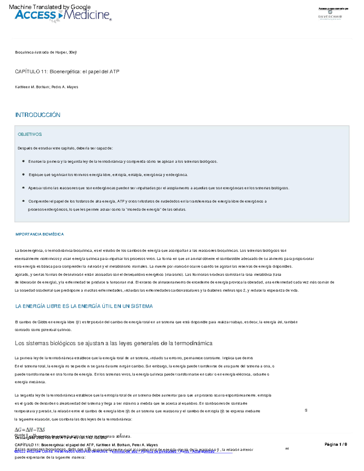 Anexo 1. Botham, K Mayes, P. (2022). Chapter 11 Bioenergetics The role ...