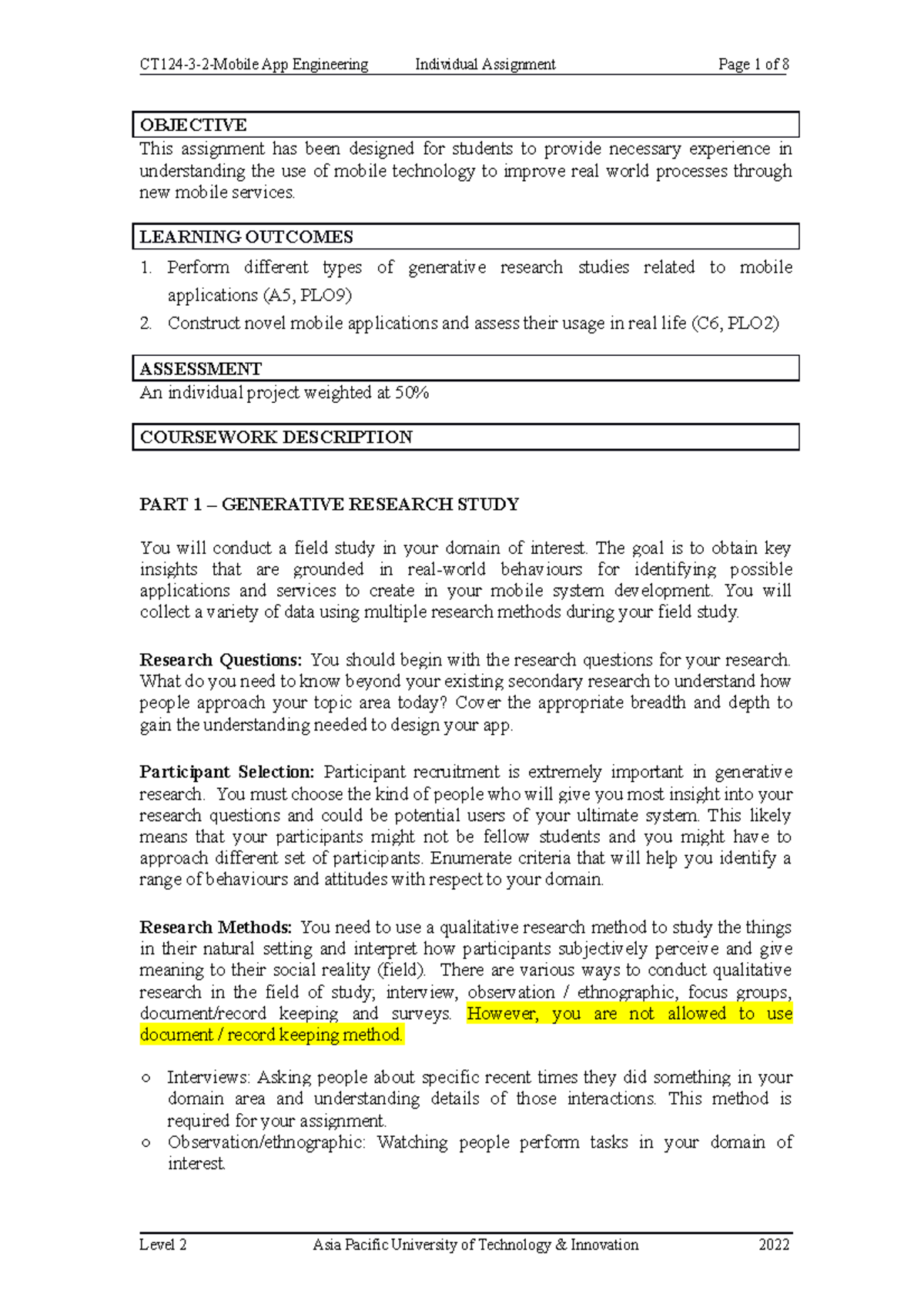 MAE Assignment sample - OBJECTIVE This assignment has been designed for ...