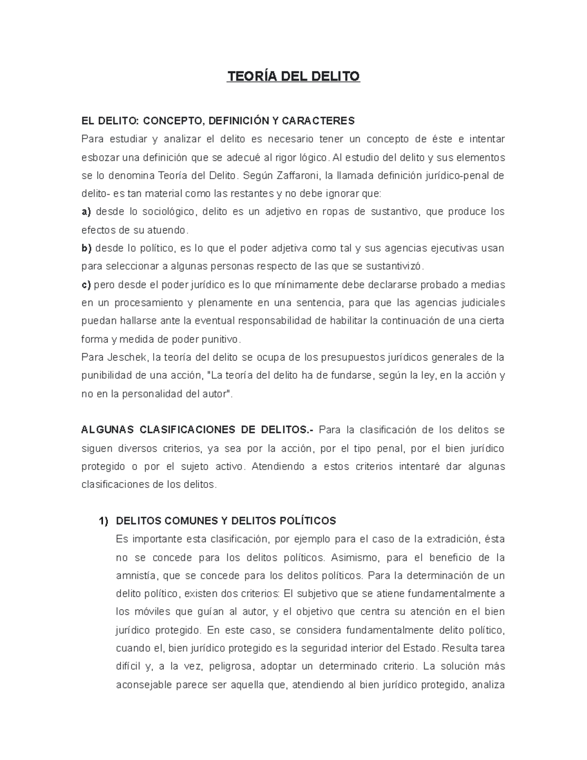 Teoría DEL Delito - TEORÍA DEL DELITO EL DELITO: CONCEPTO, DEFINICIÓN Y ...