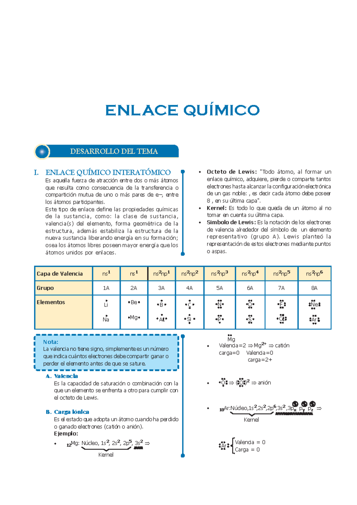 Enlace Químico: clasificación de enlaces interatómicos e intermoleculares - ENLACE QUÍMICO - Studocu