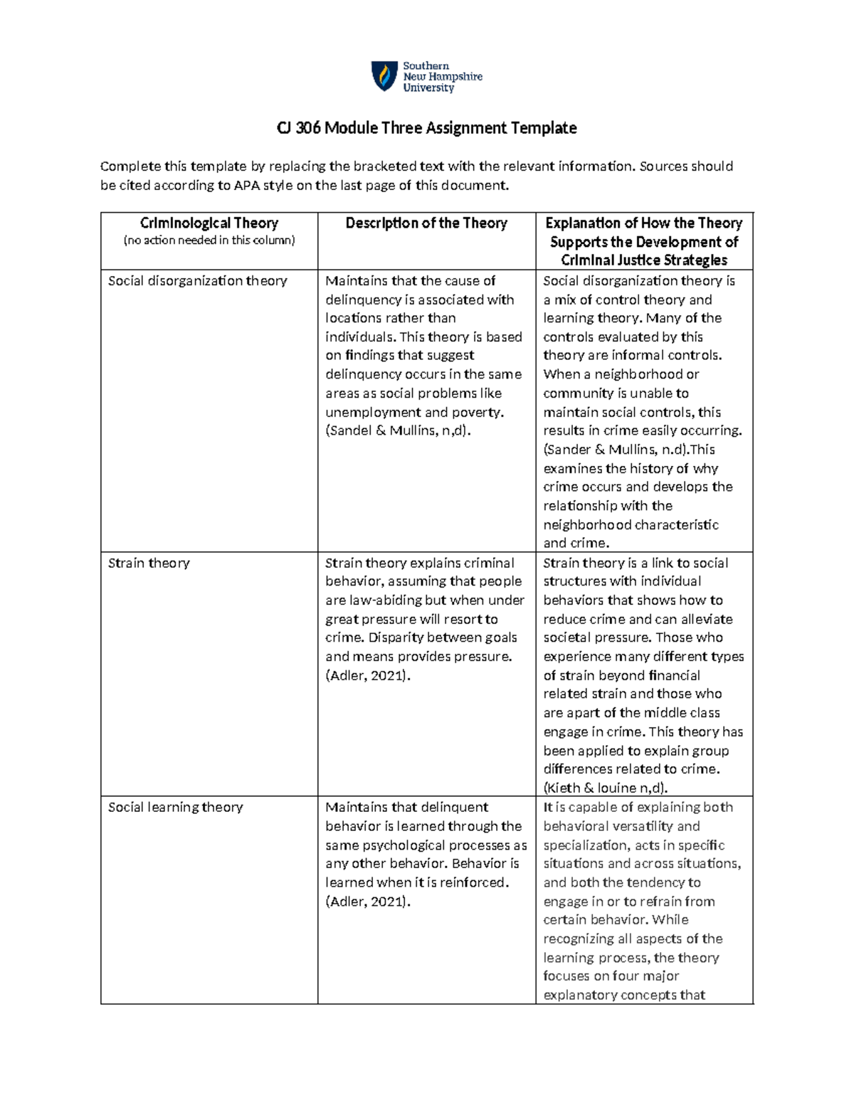 CJ 306 Module Three Assignment Template - CJ 306 Module Three ...
