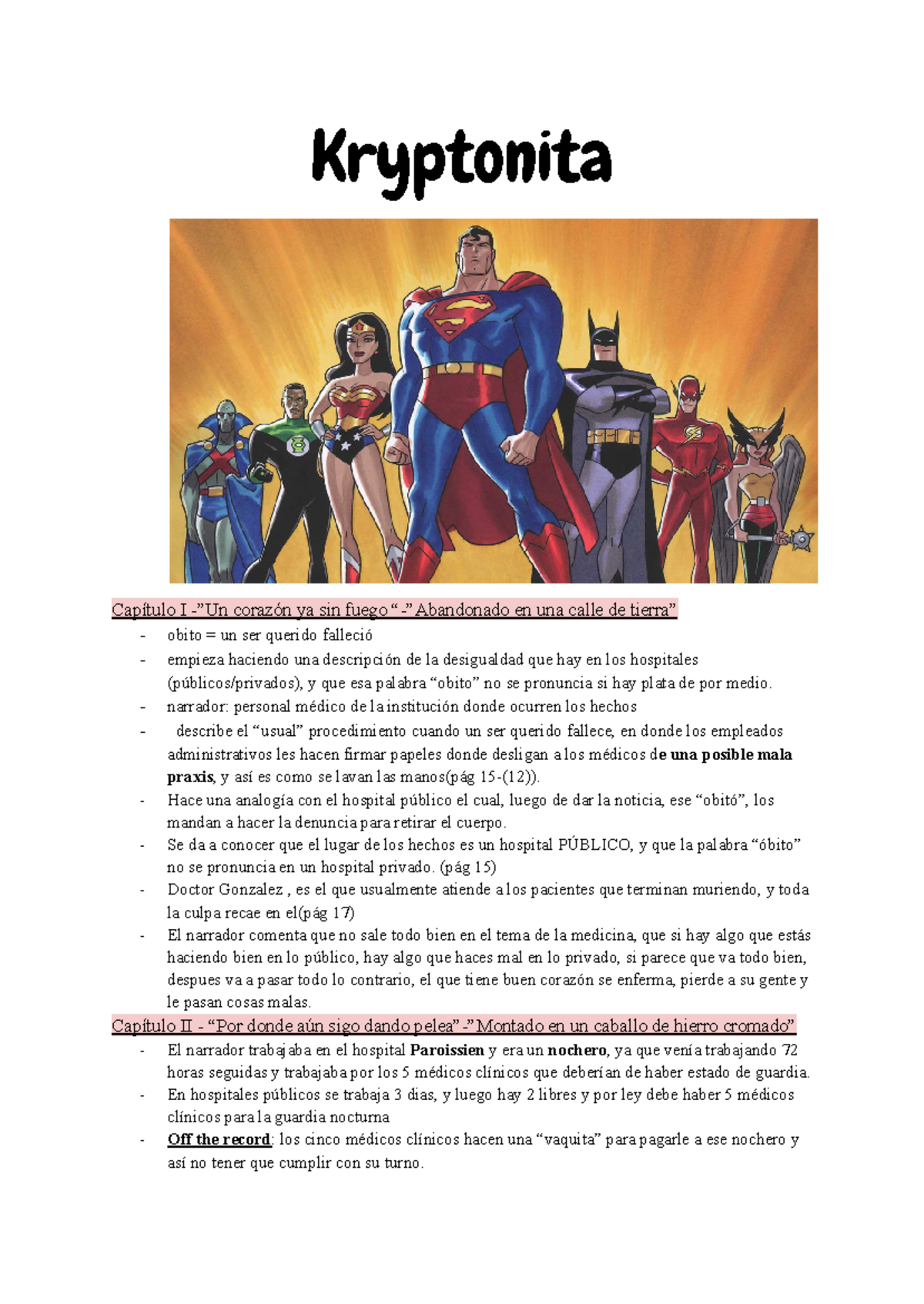 Kryptonita - libro - Kryptonita Capítulo I -”Un corazón ya sin fuego ...