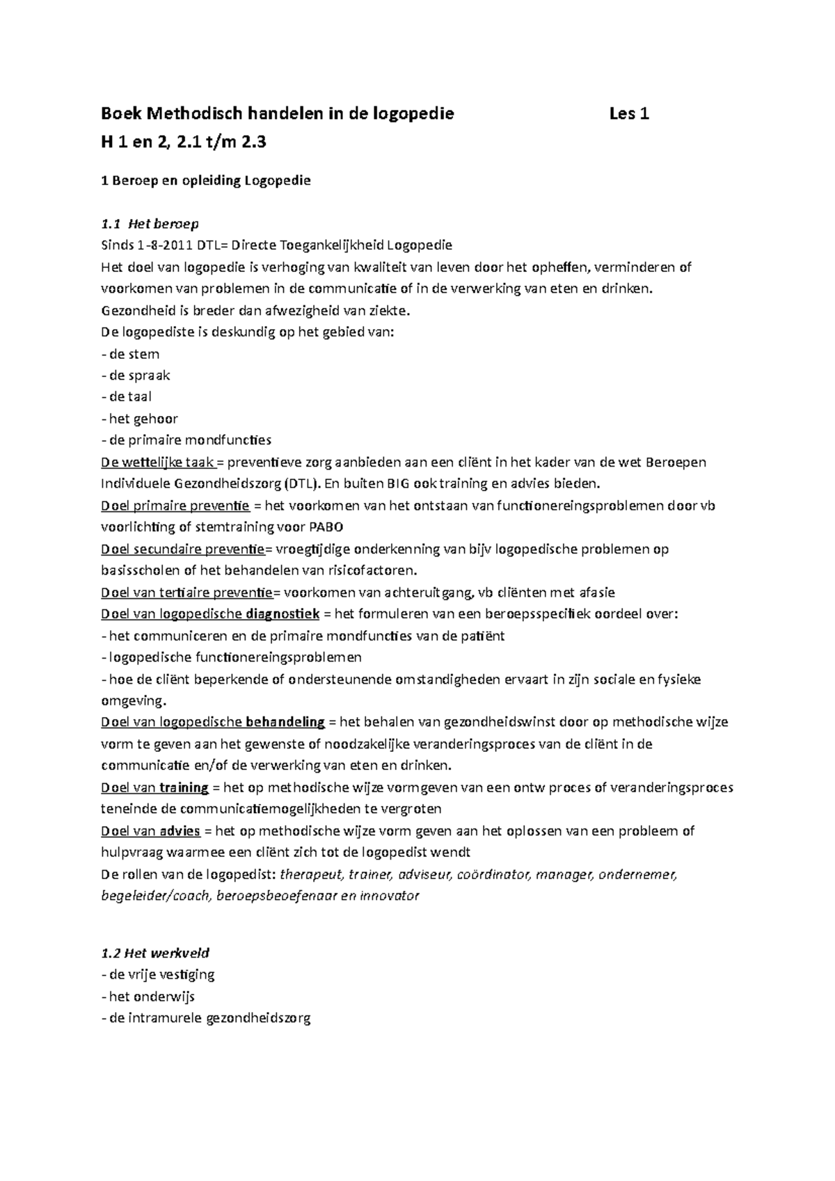 Boek Methodisch handelen in de logopedie Les 1 - Boek Methodisch ...