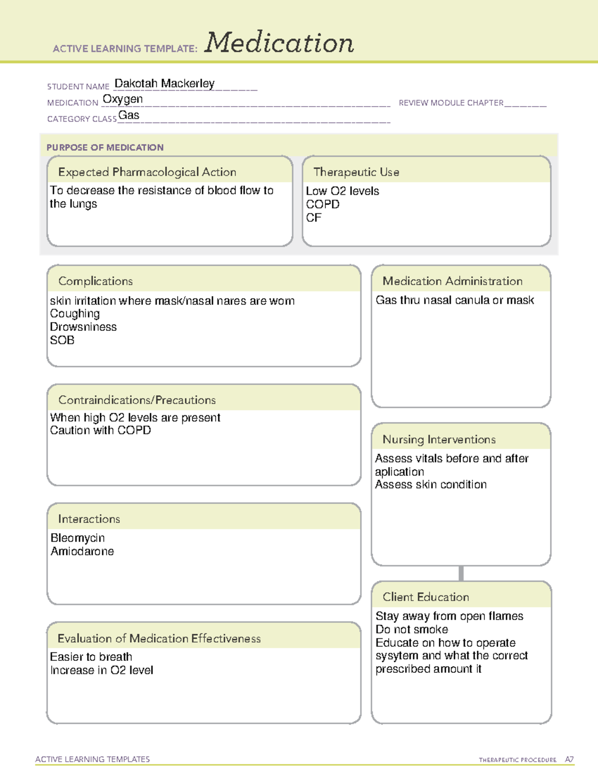 Oxygen Template - ACTIVE LEARNING TEMPLATES THERAPEUTIC PROCEDURE A ...