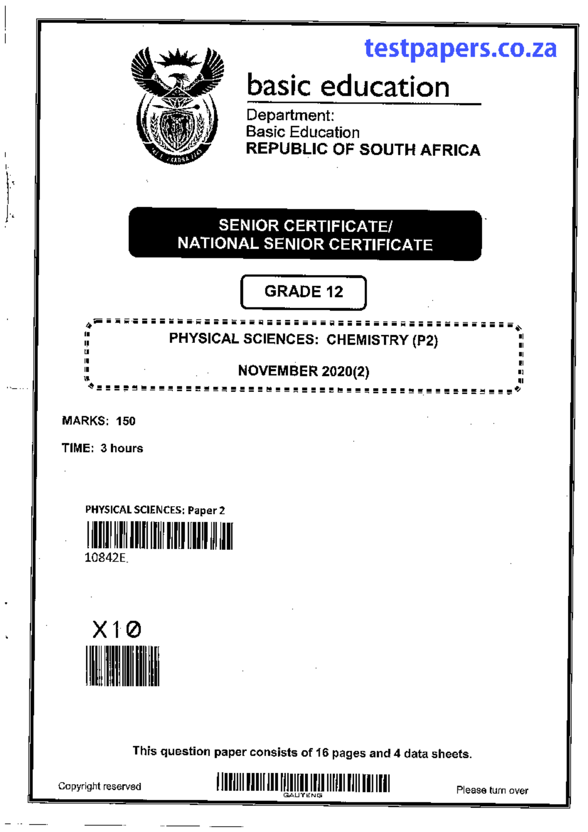 Gr12 Physical Sciences P2 (English) 2021 Preparatory Question Paper ...