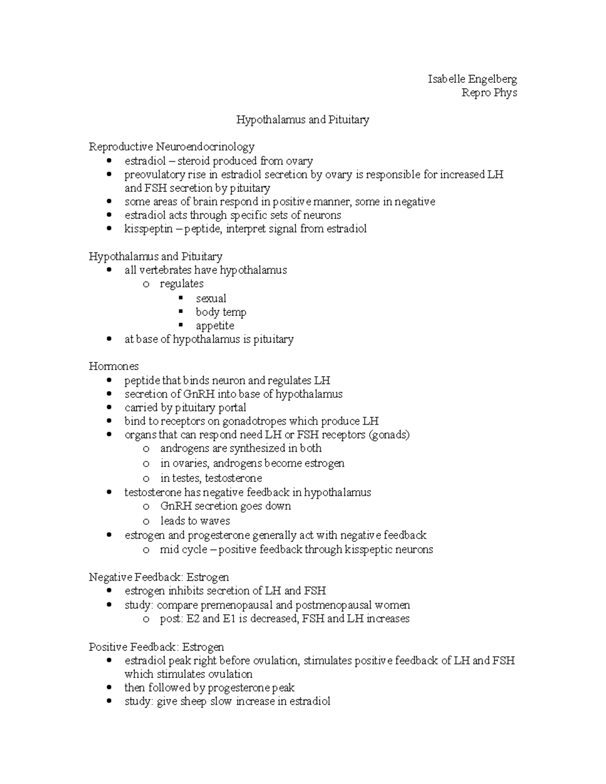 Hypothalamus and Pituitary - AS.250.351. - JHU - Studocu