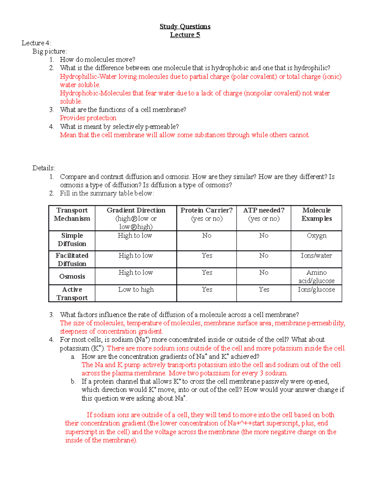 Lecture 5 Study Questions - Study Questions Lecture 5 Lecture 4: Big ...