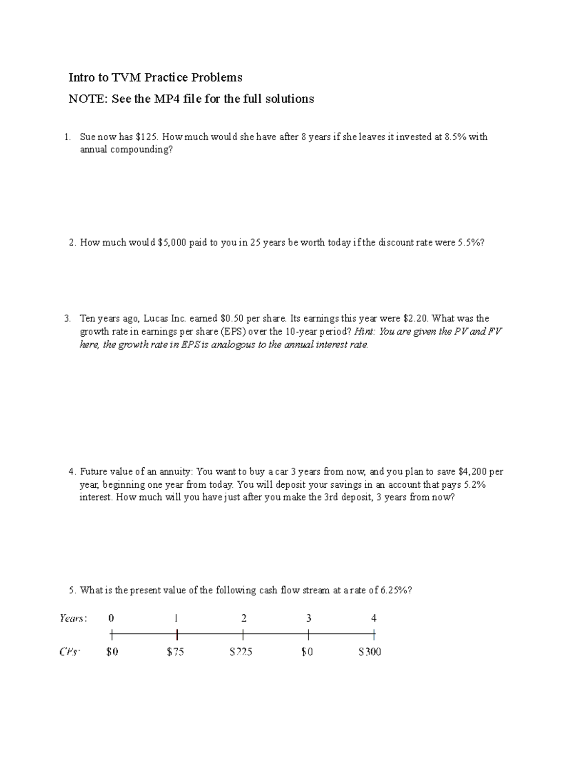 M2 Intro to TVM Practice Problems (5 quick questions) - Intro to TVM ...