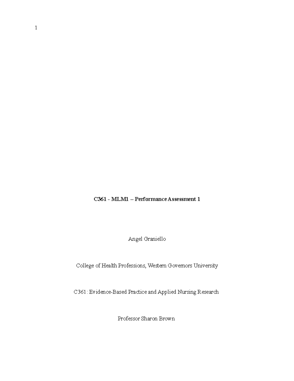 Nursing research Paper with 1 revision. Passed - C361 - WGU - Studocu