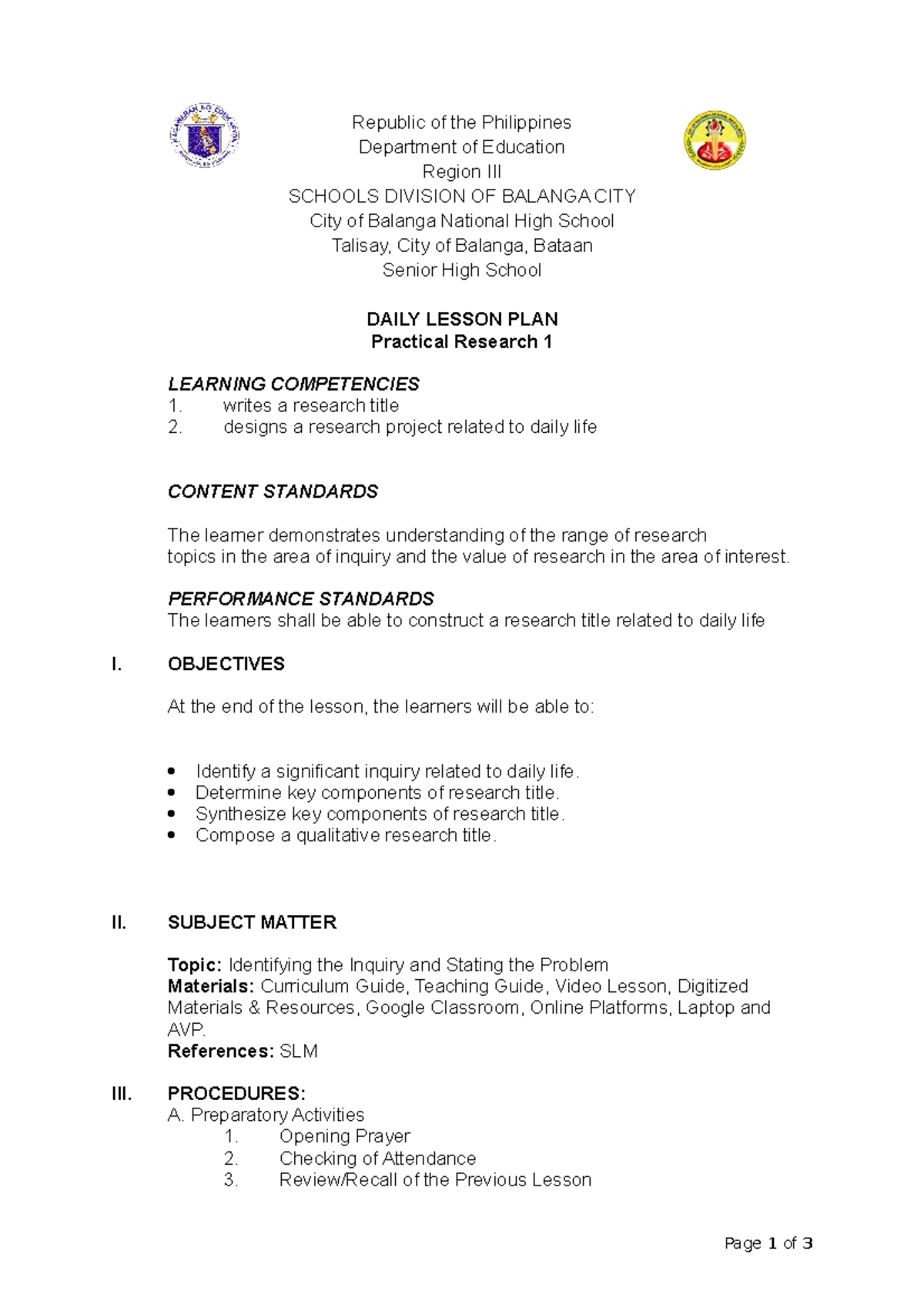 DLP-In research with annotation - Republic of the Philippines ...