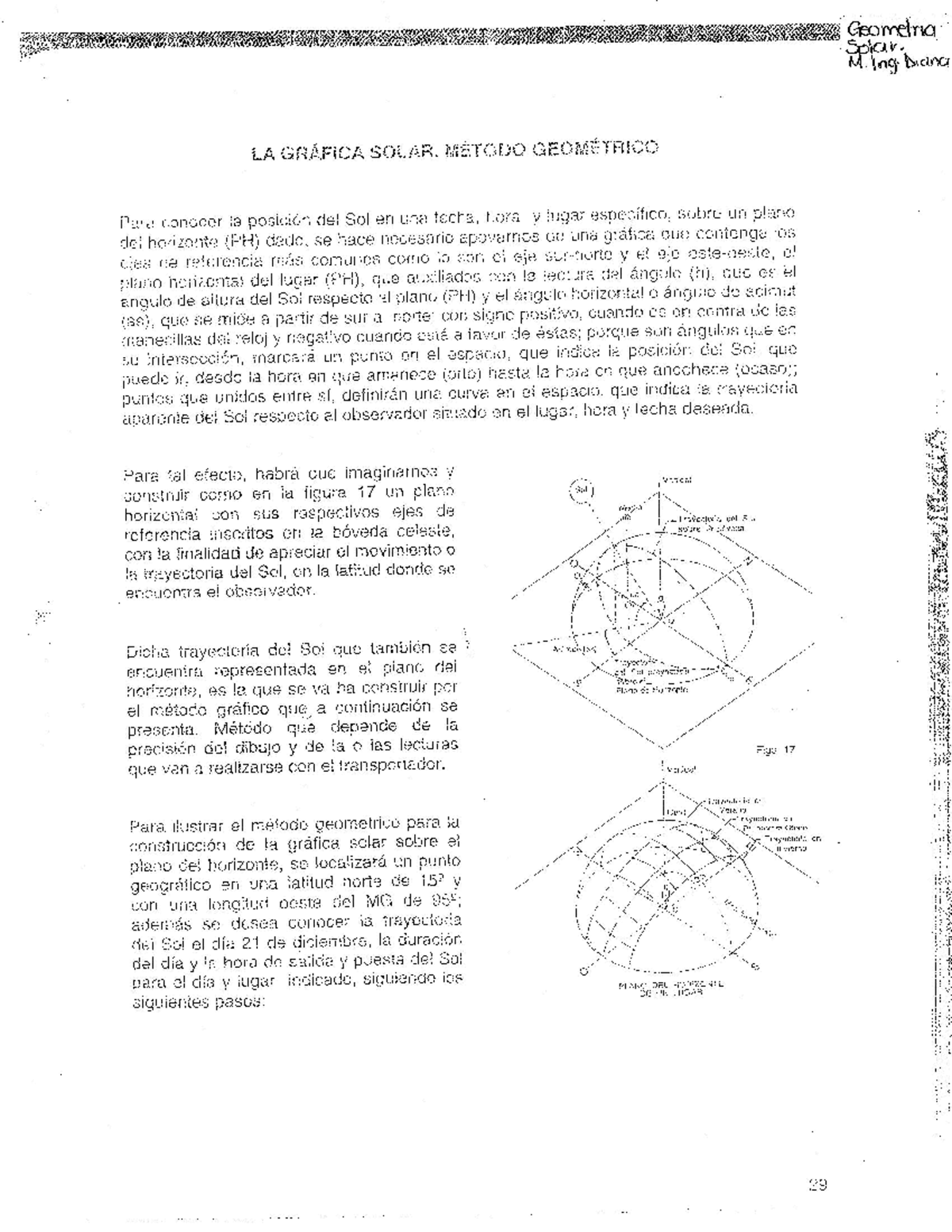 Gráfica solar método geométrico - Geometría Solar y Solarimetría - Studocu