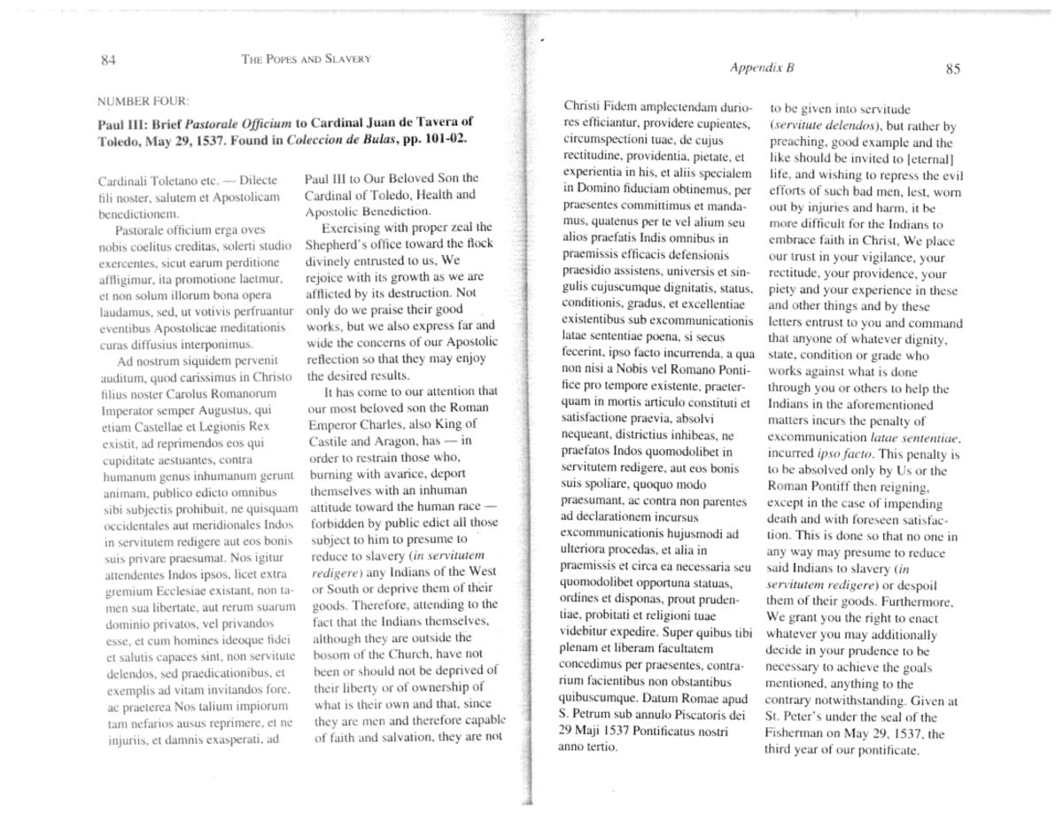 Pope Paul III, Sublimis Deus, Veritas Ipsa, 1537 - THEO 20843 - Studocu