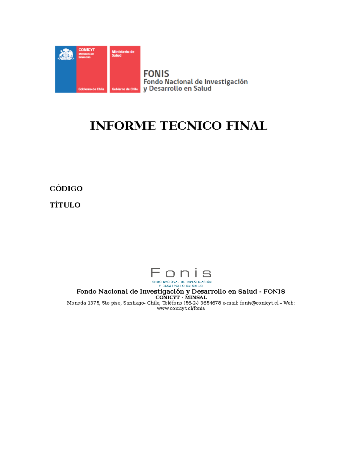 Formato-Informe - como hacer informe - Fondo Nacional de Investigación ...
