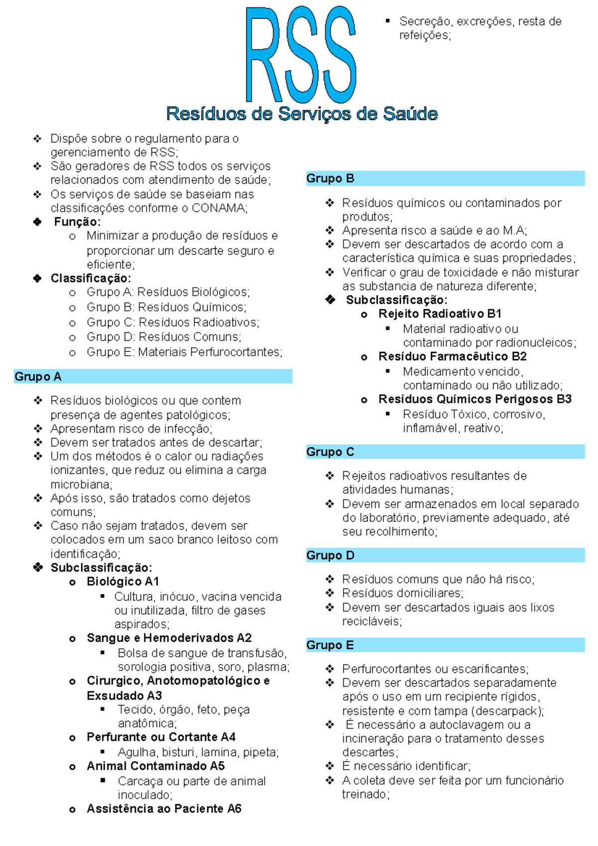 RSS - As informações do resumo foram retiradas das anotações das aulas ...
