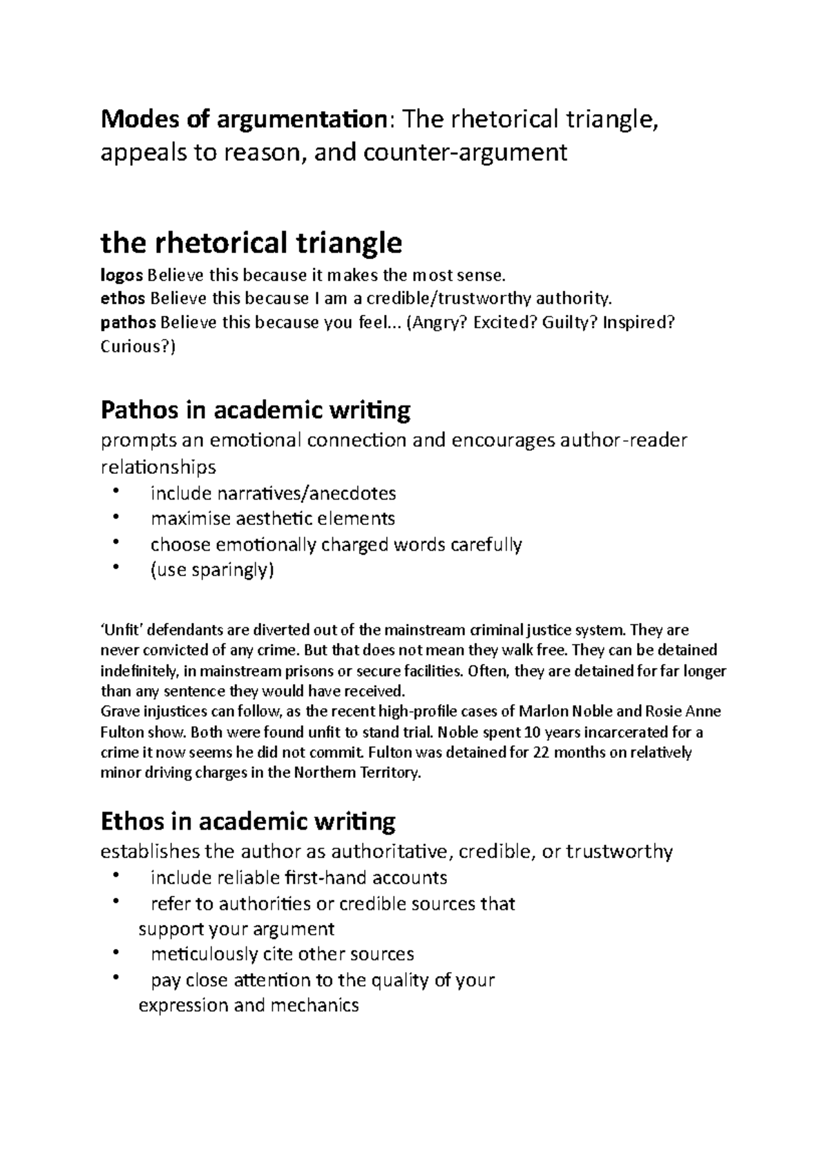 WRIT1005 L08 - Lecture 08: Modes of argumentation: The rhetorical ...