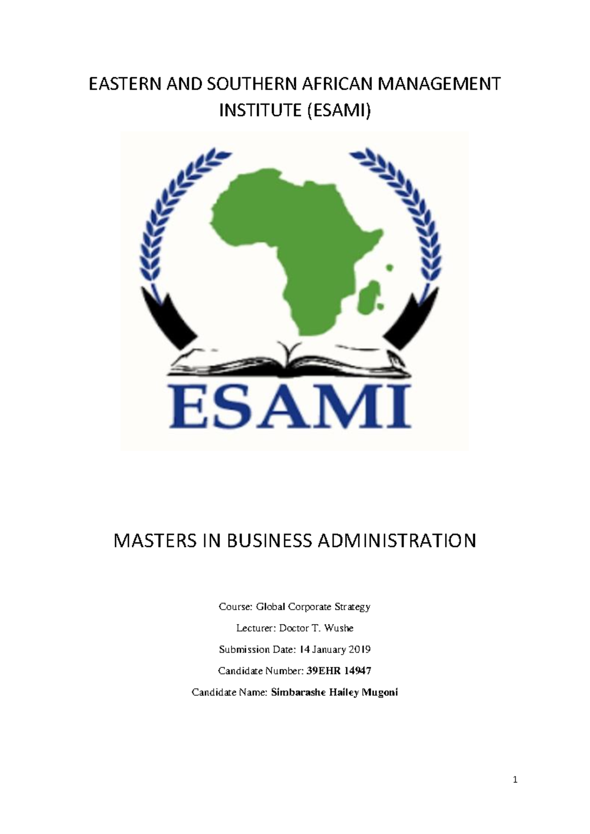 Ilide - EASTERN AND SOUTHERN AFRICAN MANAGEMENT INSTITUTE (ESAMI ...