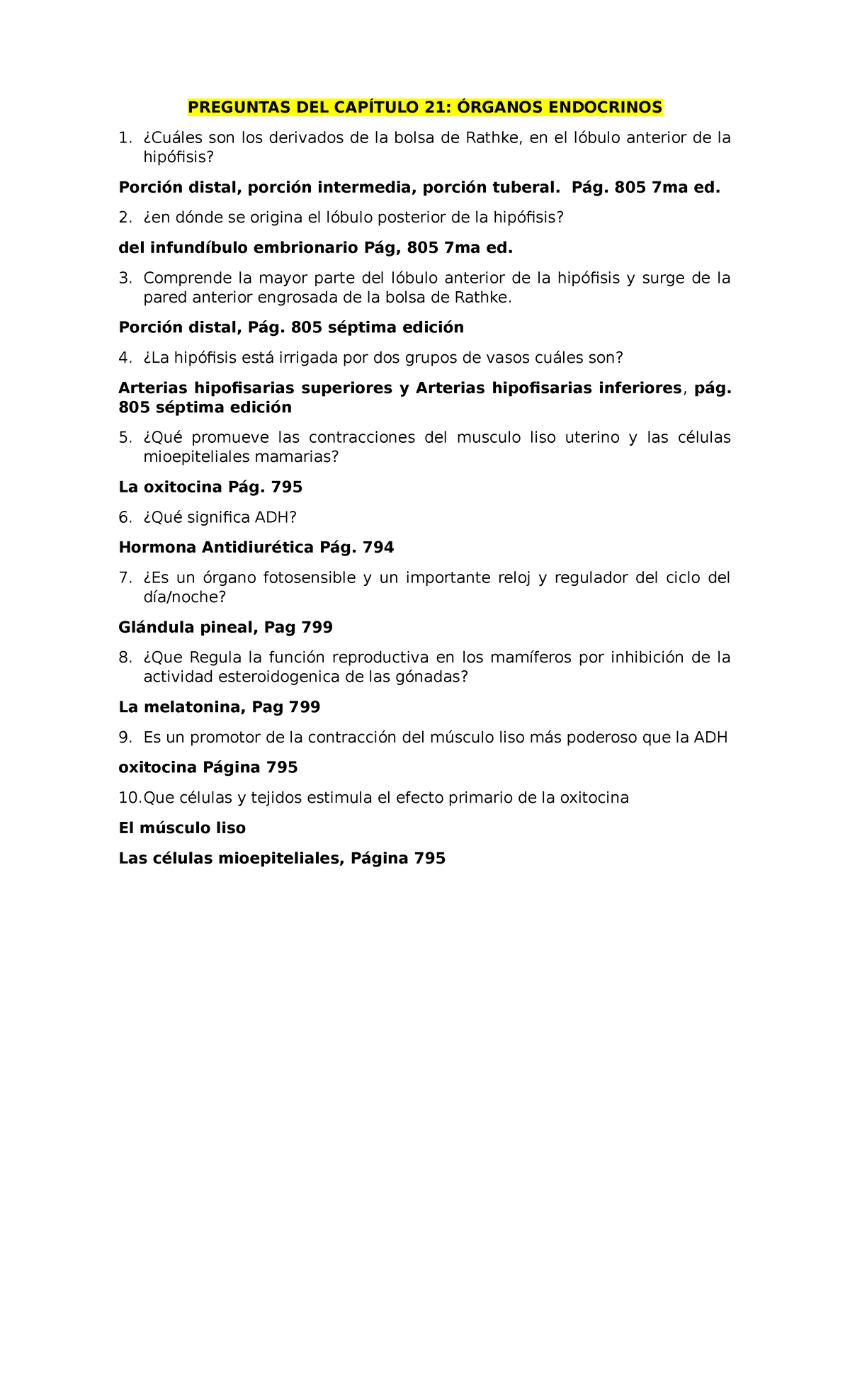 Cuestionario del capítulo 21 de Histología de Ross, 7ma edición - PREGUNTAS DEL CAPÍTULO 21 ...