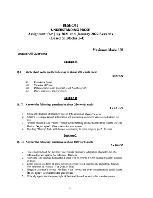 BEGE -142 assignment - Under standing drama - BEGE-142: Understanding ...