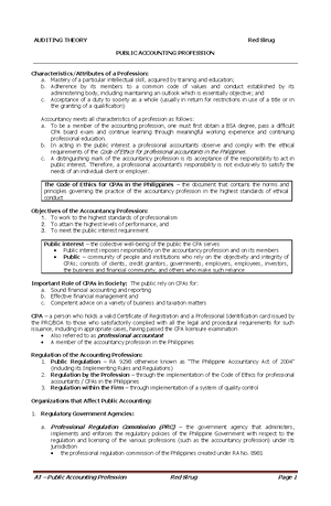AT Completing the Audit - AUDITING THEORY Red Sir ug COMPLETING THE A ...