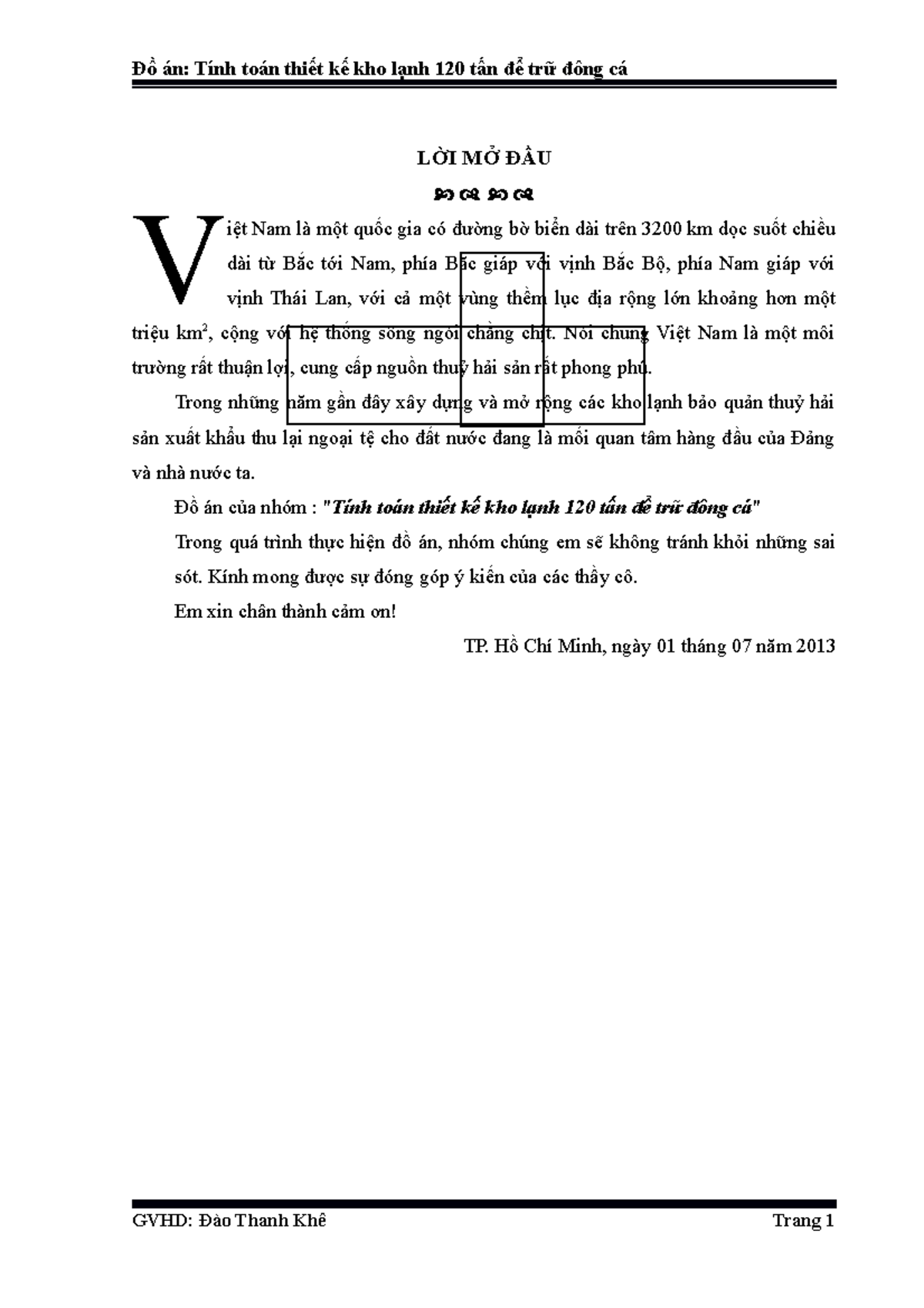 [123doc] - do-an-kho-lanh-tinh-toan-thiet-ke-kho-lanh-120-tan-de-tru-dong-ca - LỜI MỞ ĐẦU - Studocu