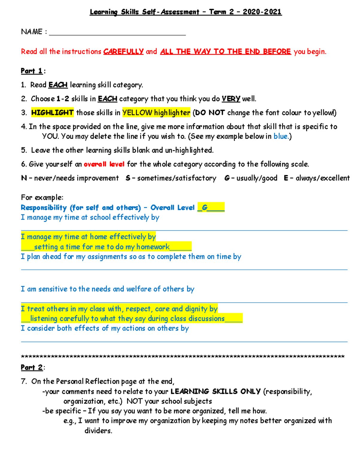 CO - 07MA 871769 Treeline PS - 2020-2021 - Learning Skills Self ...