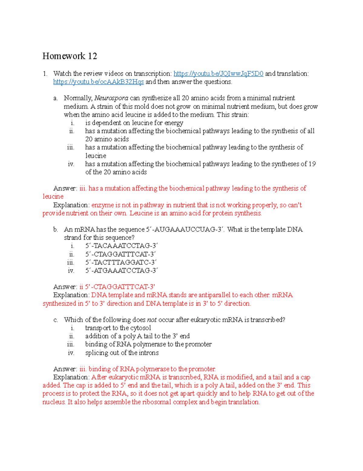 174c HW 12 - homework - Homework 12 Watch the review videos on ...