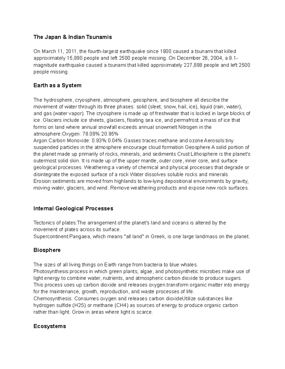 Module 01 The Ocean's Role in the Earth System and the Introduction ...