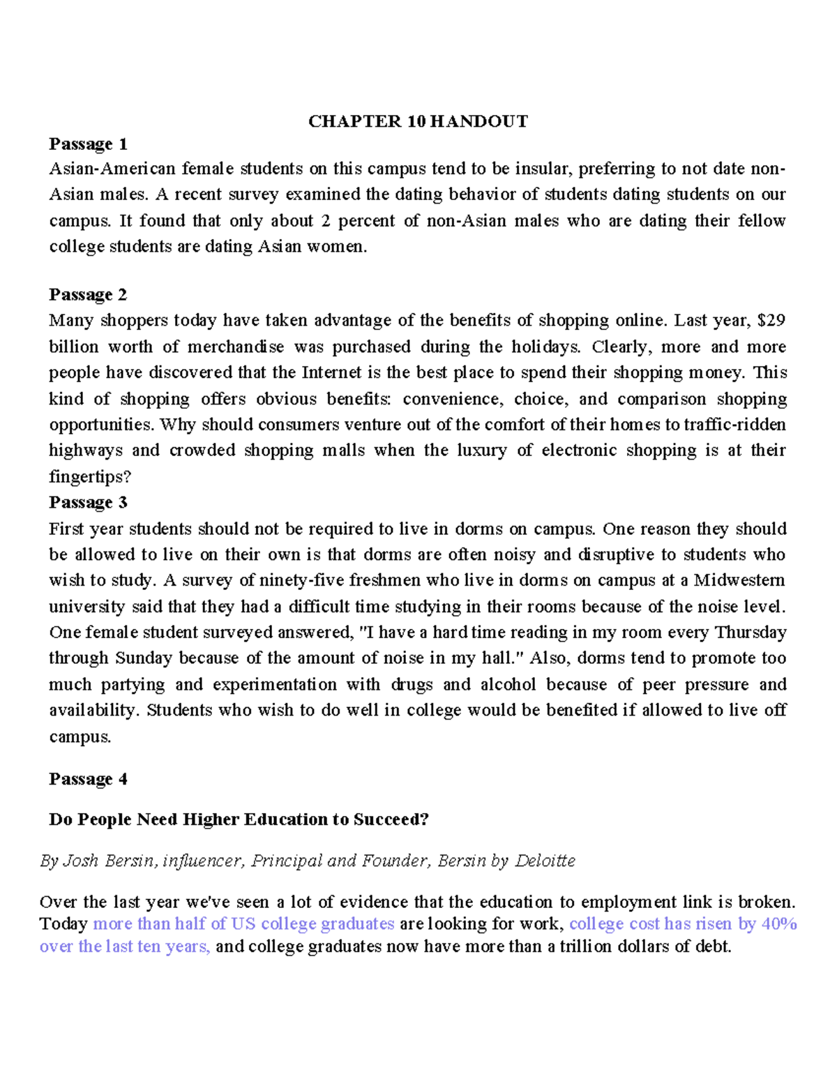 Chapter-11-AND-12- Handout-old 2 - CHAPTER 10 HANDOUT Passage 1 Asian ...
