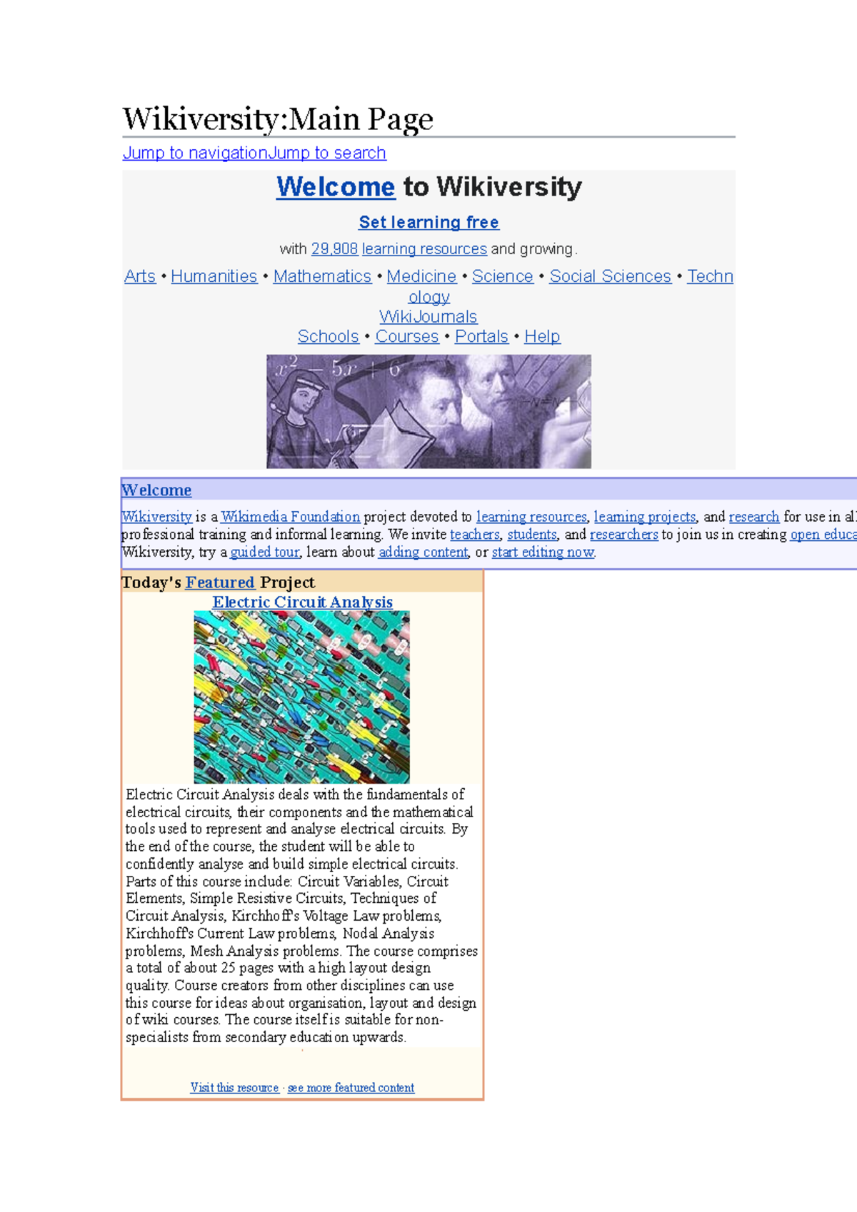 Wikiversity - university - Wikiversity:Main Page Jump to navigationJump ...