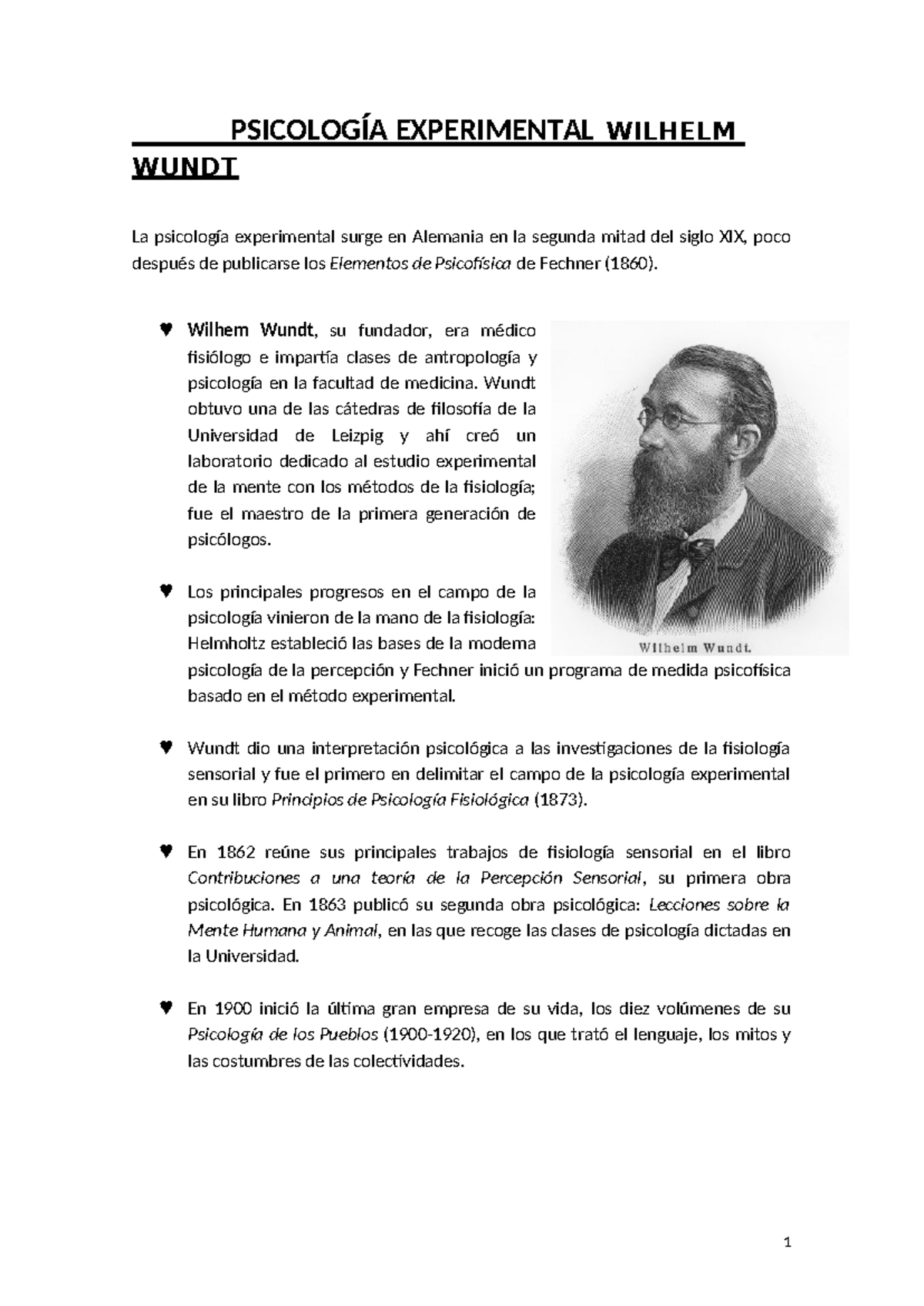 2. PsicologíA Experimental - PSICOLOGÍA EXPERIMENTAL WILHELM WUNDT La ...