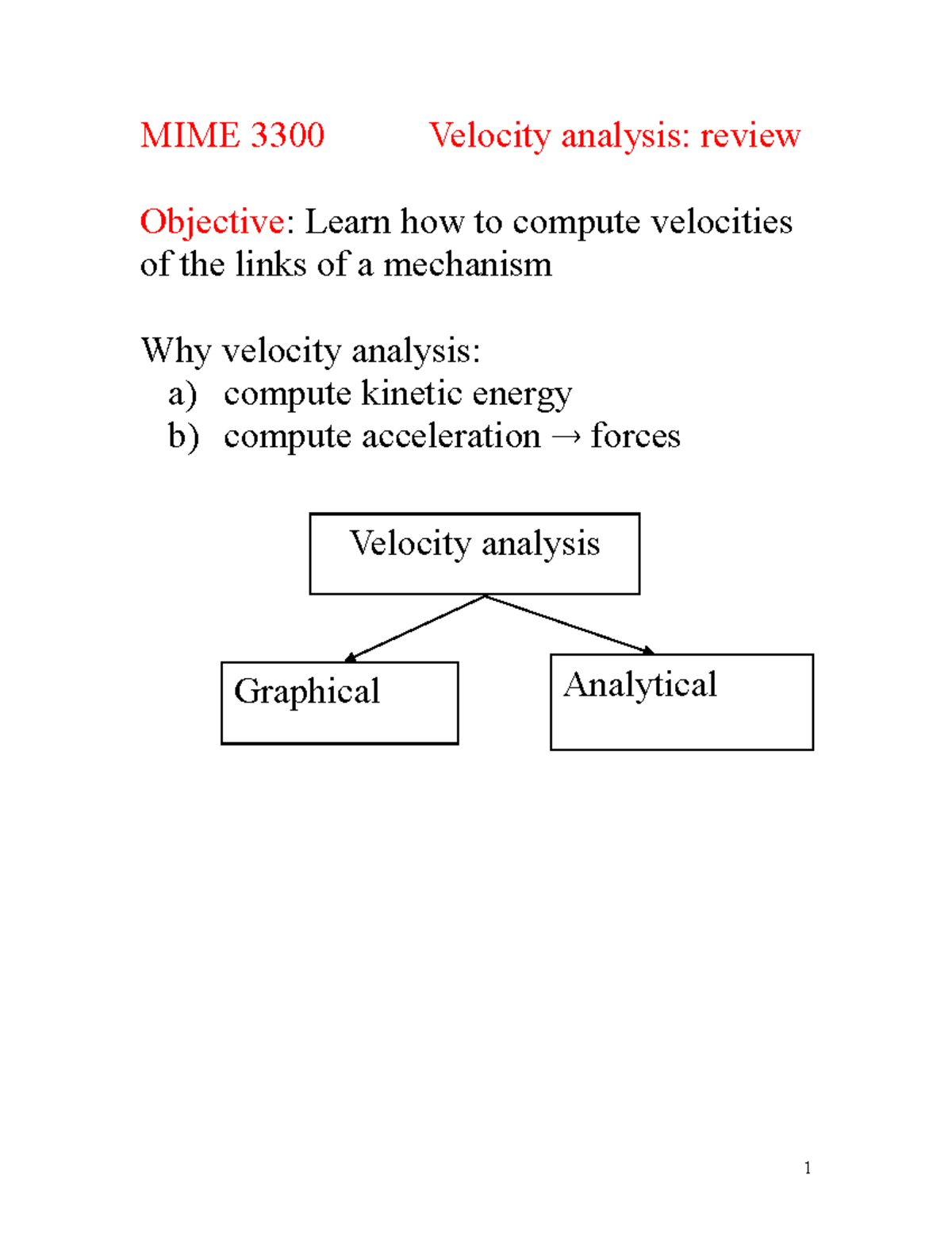 Review-Velocity-analysis - MIME 3300 Velocity analysis: review ...