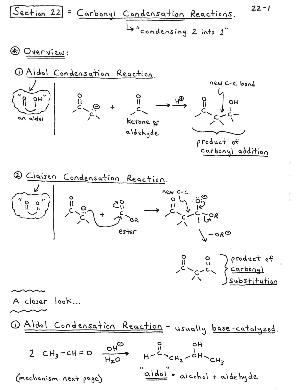 Carbonyl Condensation Reactions - Lecture Notes - Chemistry for ...