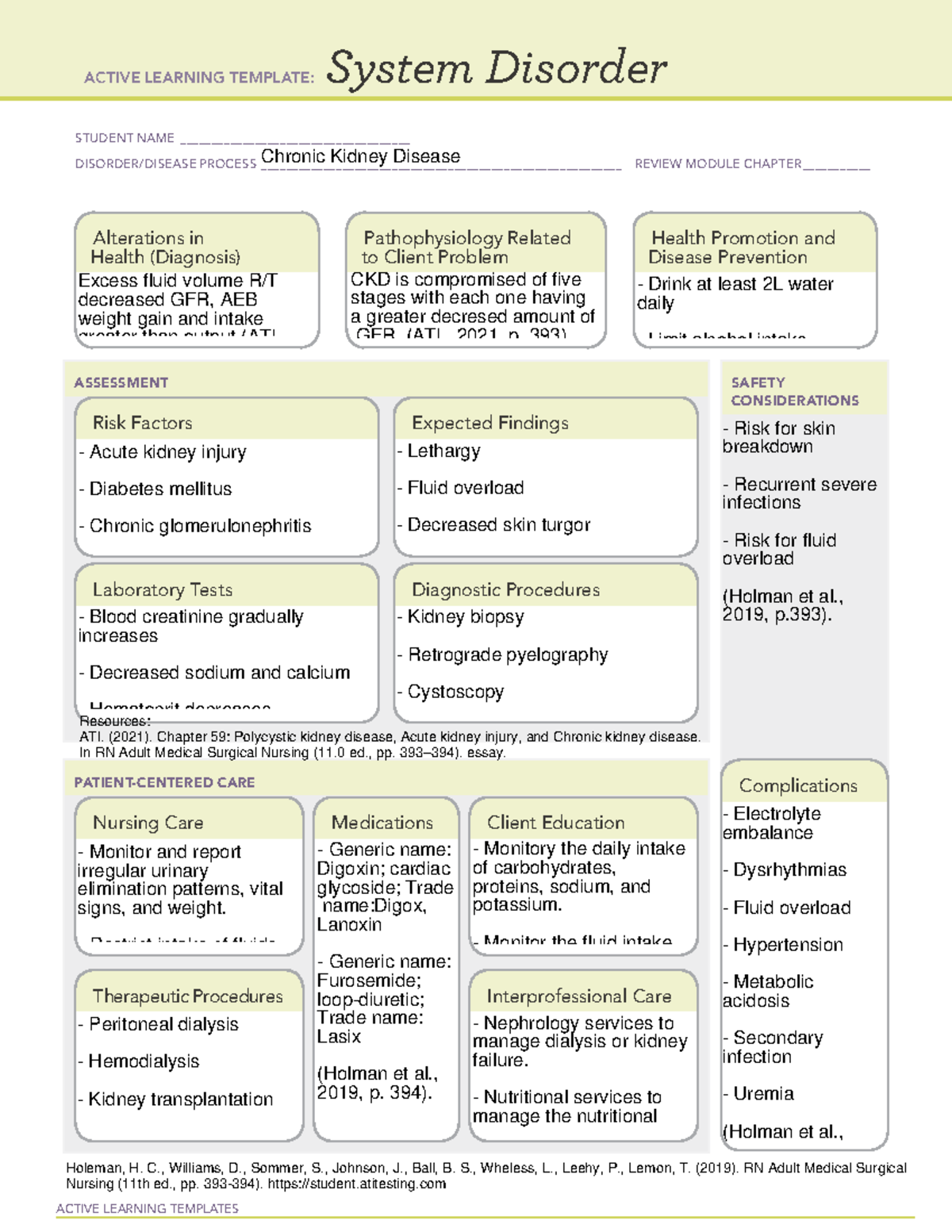 CKD Pathomap - ACTIVE LEARNING TEMPLATES System Disorder STUDENT NAME ...
