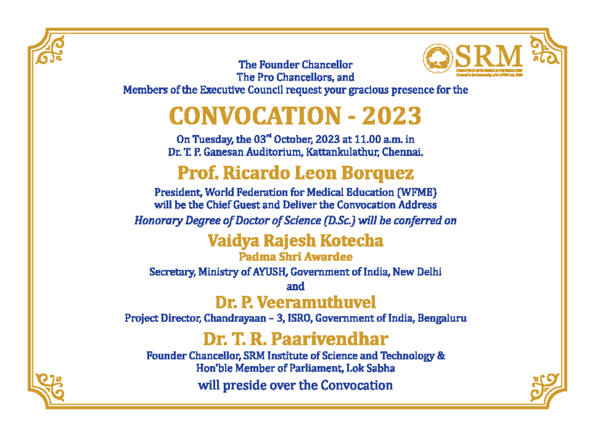 Convocation-2023-invitation - Masters in Business Administration - Studocu