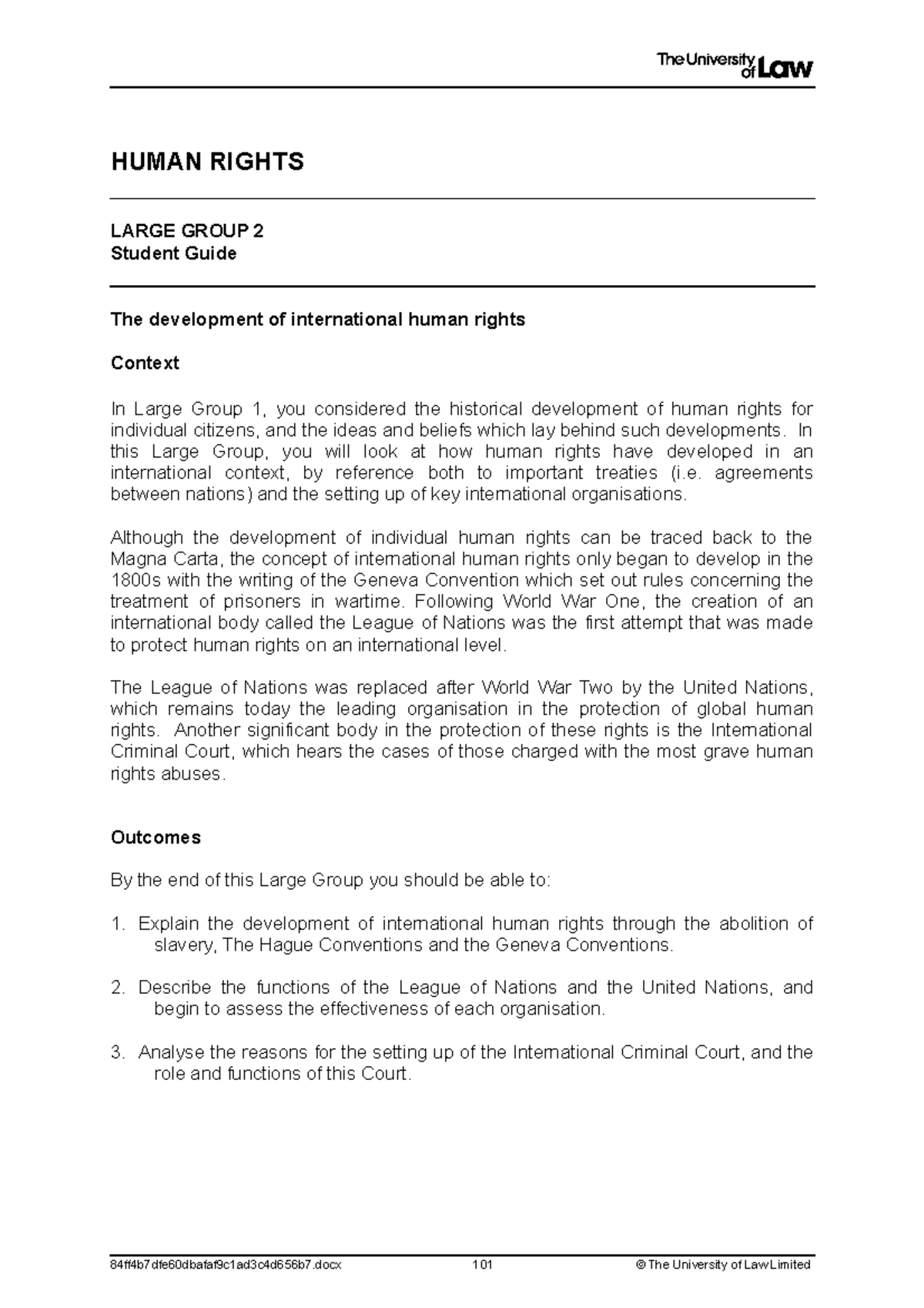 LG2 - Human rights - HUMAN RIGHTS LARGE GROUP 2 Student Guide The ...